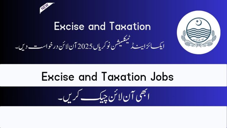 Excise and Taxation Jobs 2025 Apply Online | excise.punjab.gov.pk