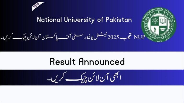 NUP Result 2025 National University of Pakistan Check Online